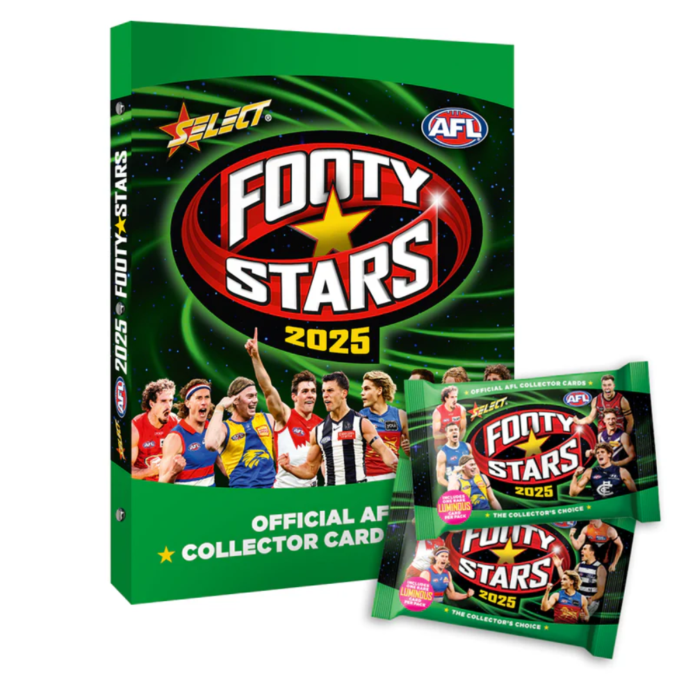 Select AFL Footy Stars 2025 - Binder Album + 2 Packs of Cards – JaqJnr