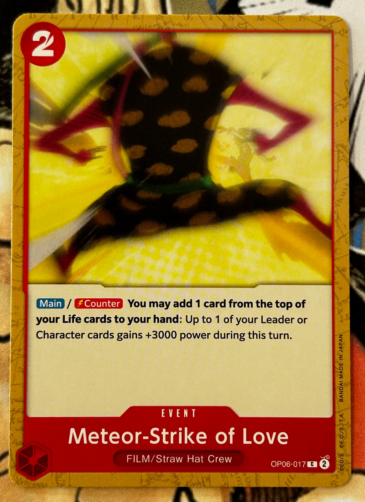 OP06-017 METEOR-STRIKE OF LOVE One Piece Event Card (Red) English – JaqJnr