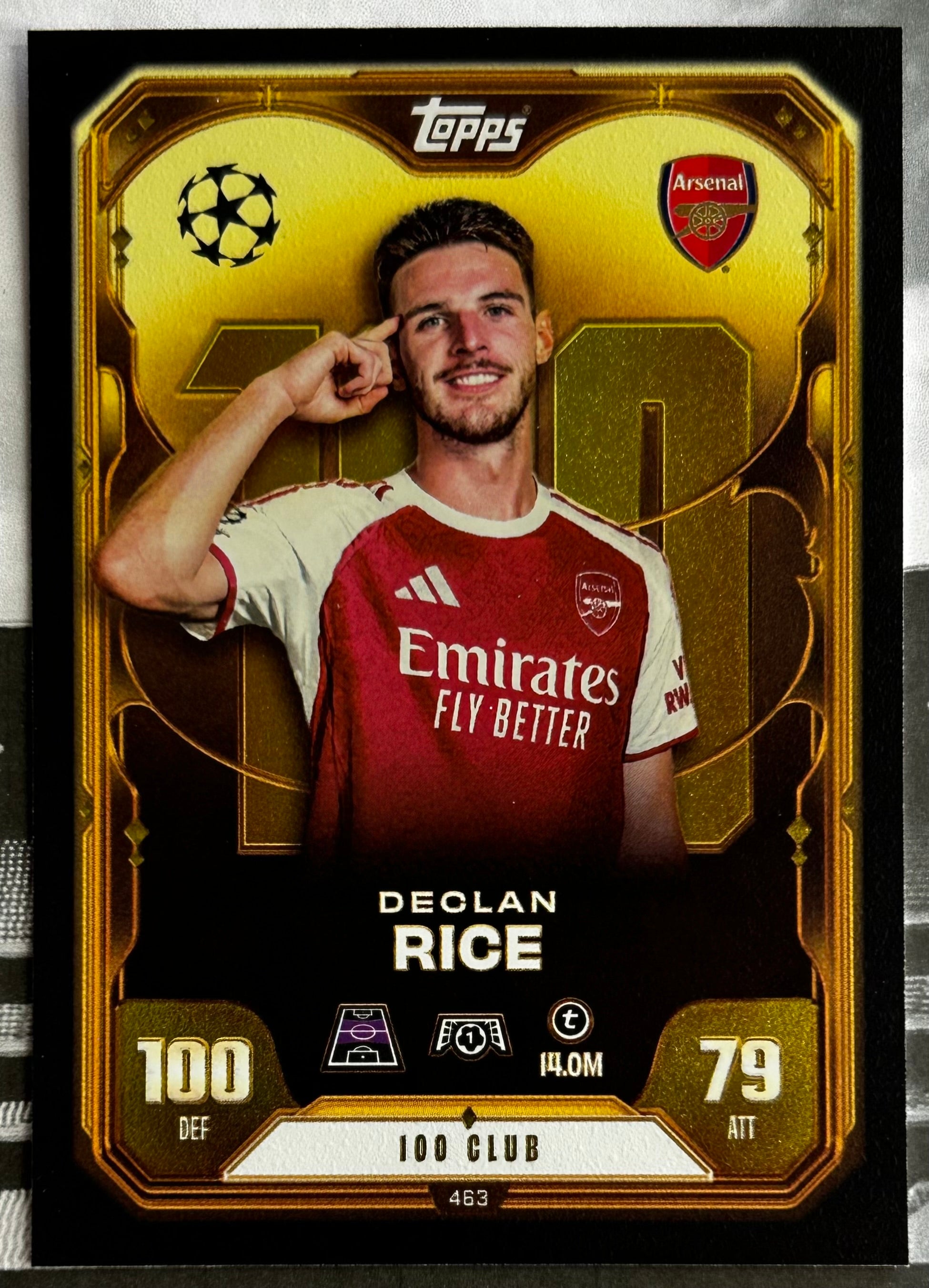 2025-26 Topps UCC Match Attax - DECLAN RICE (ARSENAL) 100 Club #463 ...