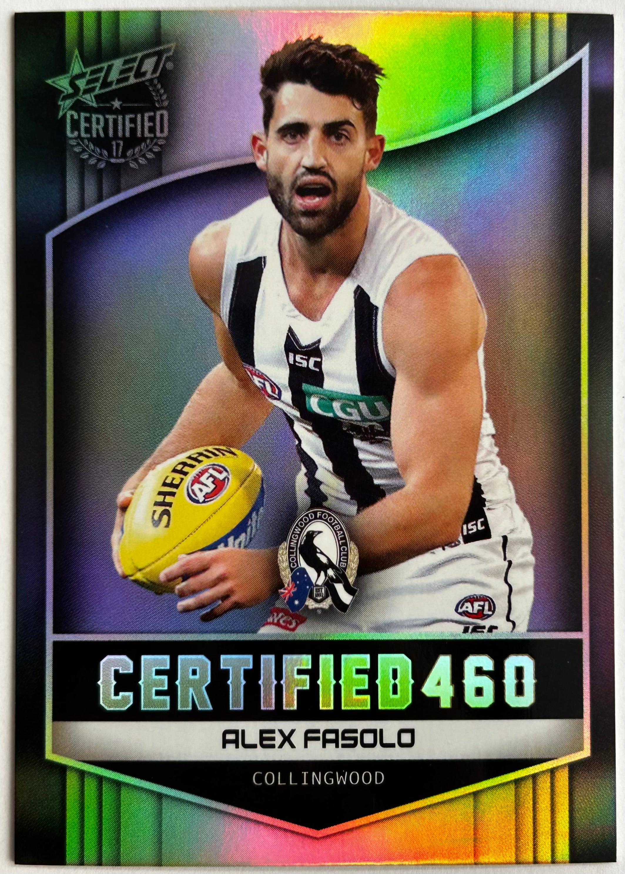 Select AFL 2017 Certified - ALEX FASOLO (COLLINGWOOD) Certified 460 C4 ...