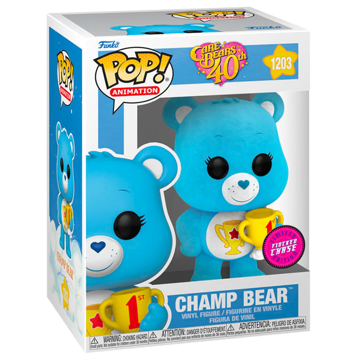 Funko Pop! Vinyl Animation - CHAMP BEAR (Flocked) Care Bears 40th Anni ...