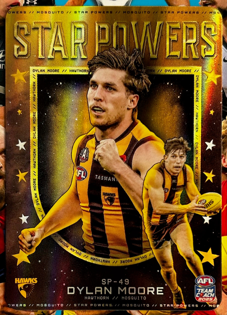 AFL Teamcoach 2025 - DYLAN MOORE (HAWTHORN) Team Star Powers SP-49 1:3 ...