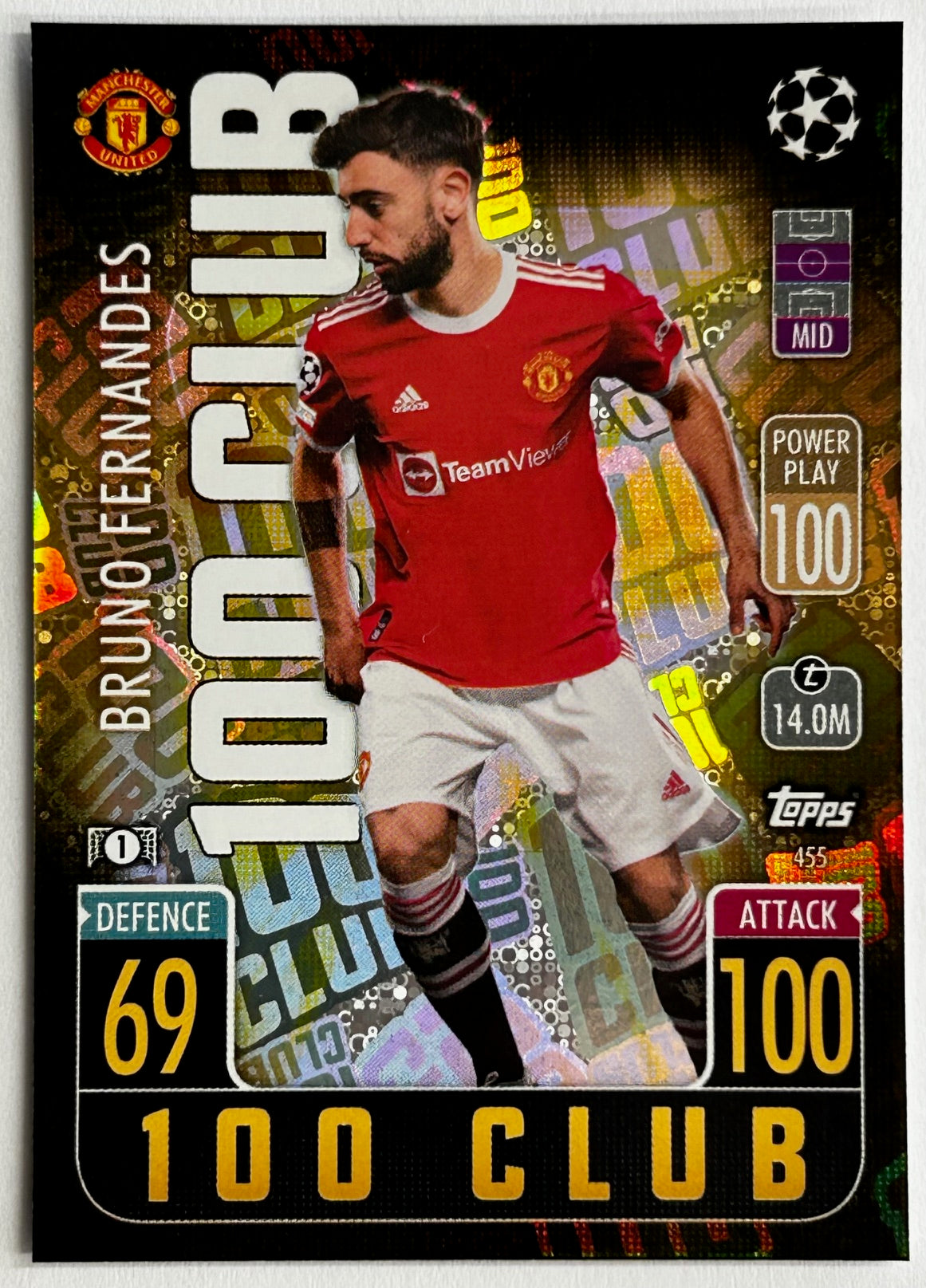 Topps Match Attax UEFA 2021-22 - BRUNO FERNANDES (MAN UTD) 100 Club 45 ...