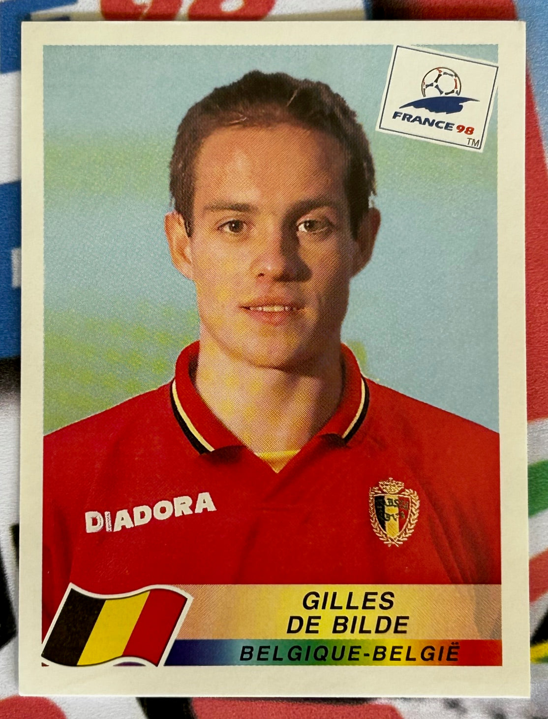 Panini FIFA World Cup France 98 Sticker - GILLES DE BILDE (BELGIUM) #3 ...