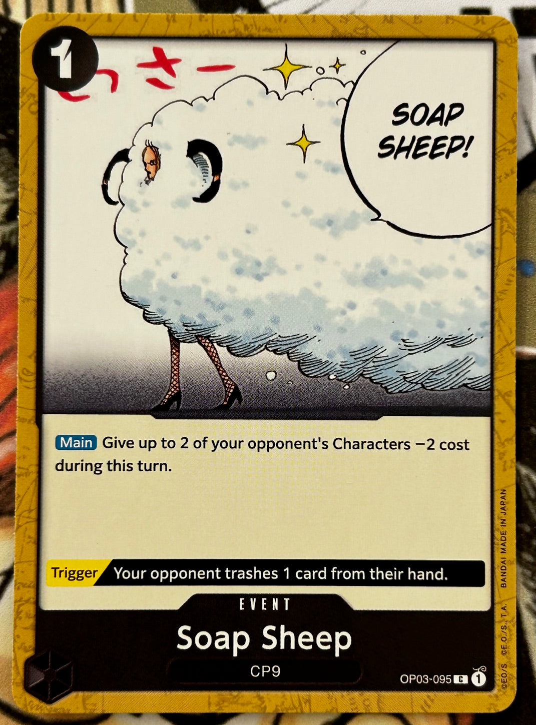 OP03-095 SOAP SHEEP One Piece Event Card (Black) English – JaqJnr