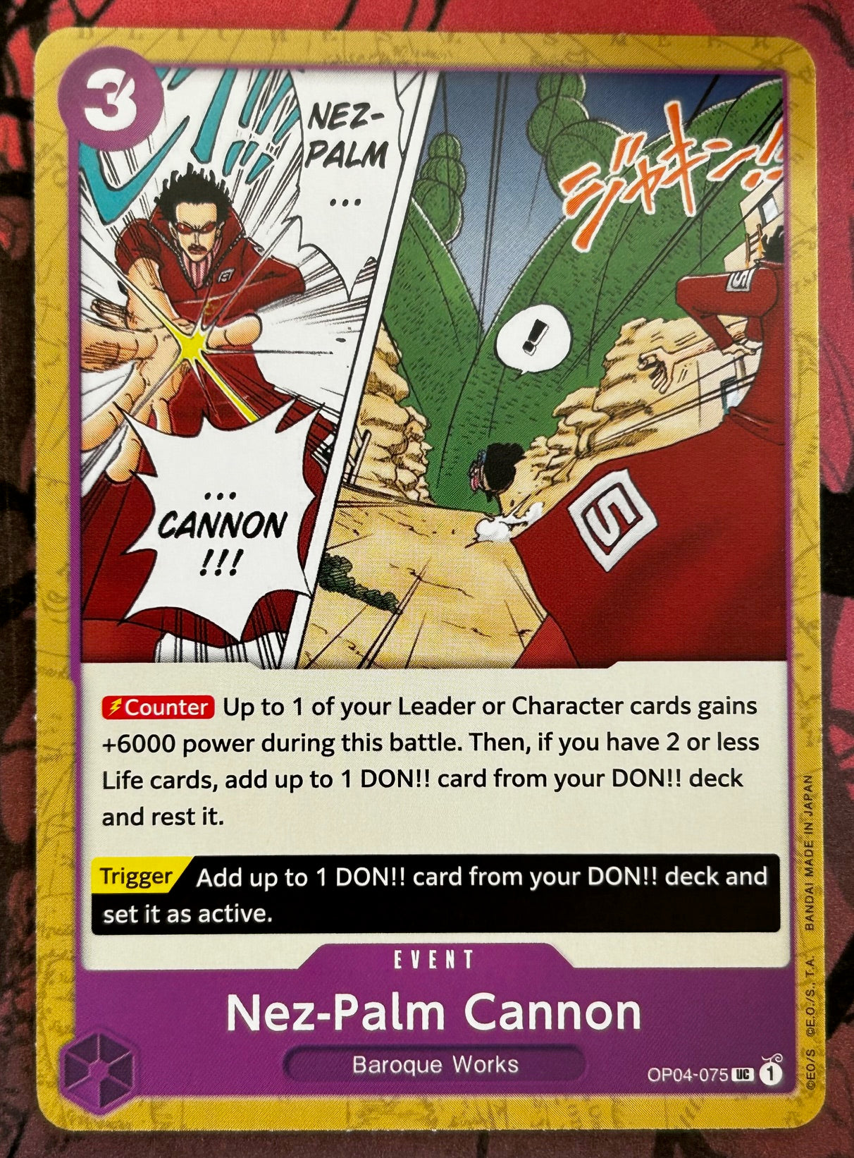 OP04-075 NEZ-PALM CANNON One Piece Event Card (Purple) English – JaqJnr