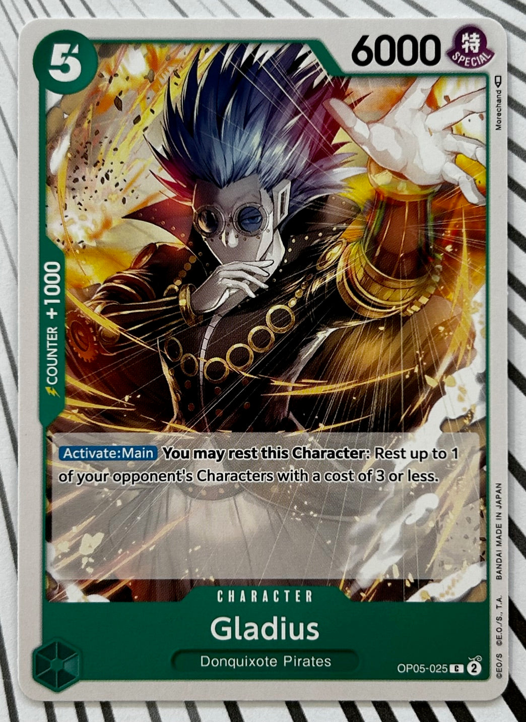 OP05-025 GLADIUS One Piece Character Card (Green) English – JaqJnr