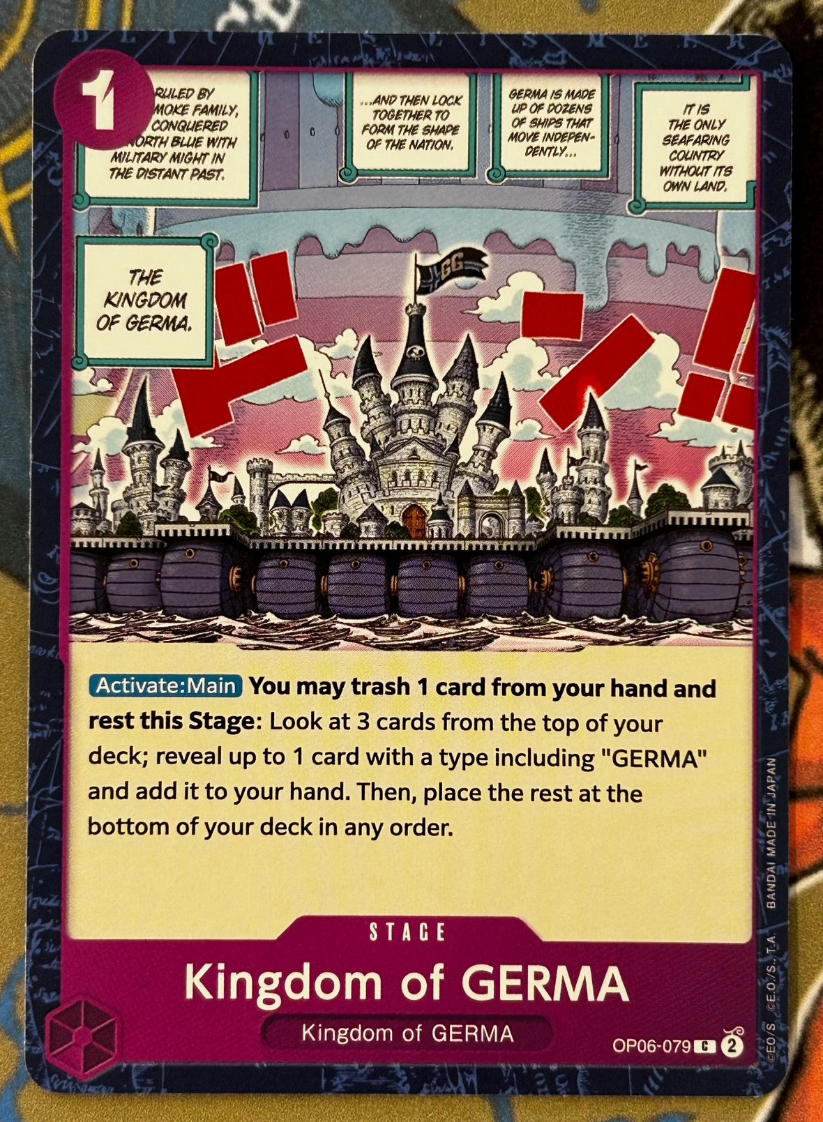 OP06-079 KINGDOM OF GERMA One Piece Stage Card (Purple) English – JaqJnr