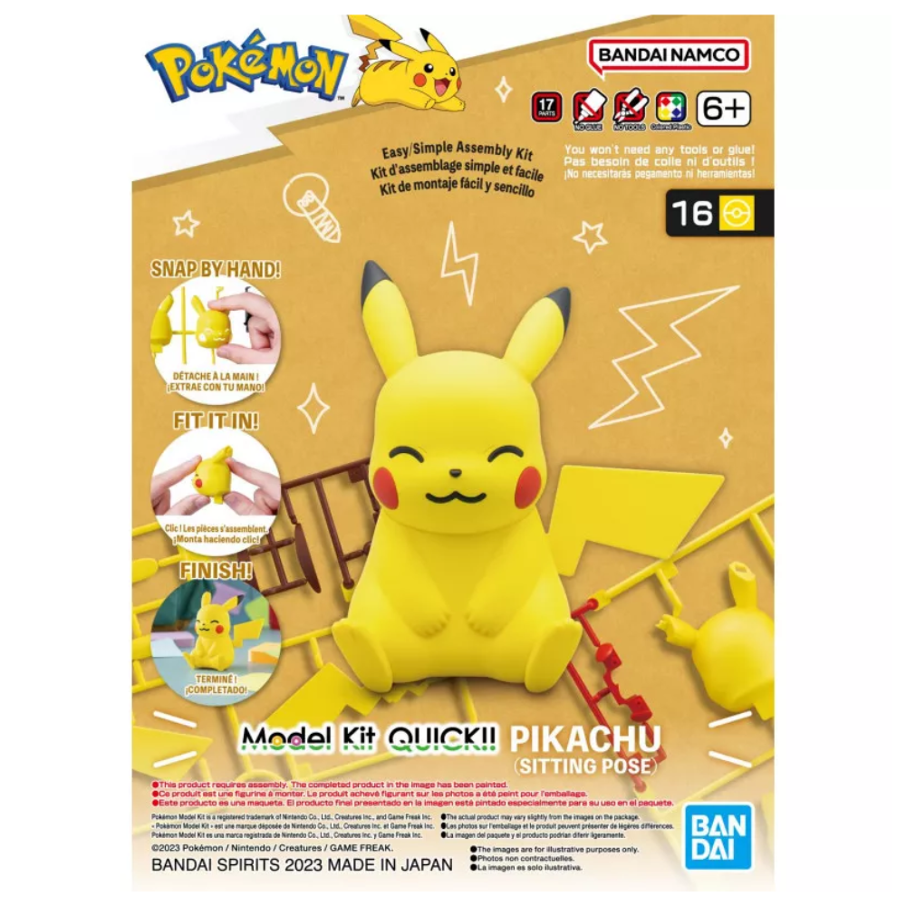 Pokémon Model Kit Quick!! - #16 Pikachu (Sitting Pose) – JaqJnr