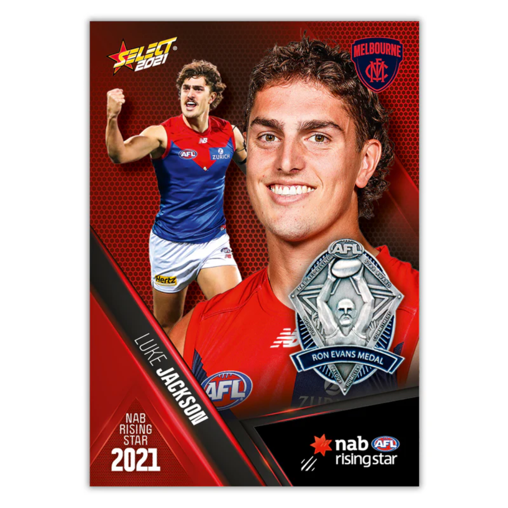 Select AFL 2021 nab Rising Star - LUKE JACKSON (MELBOURNE) 2021 Winner ...